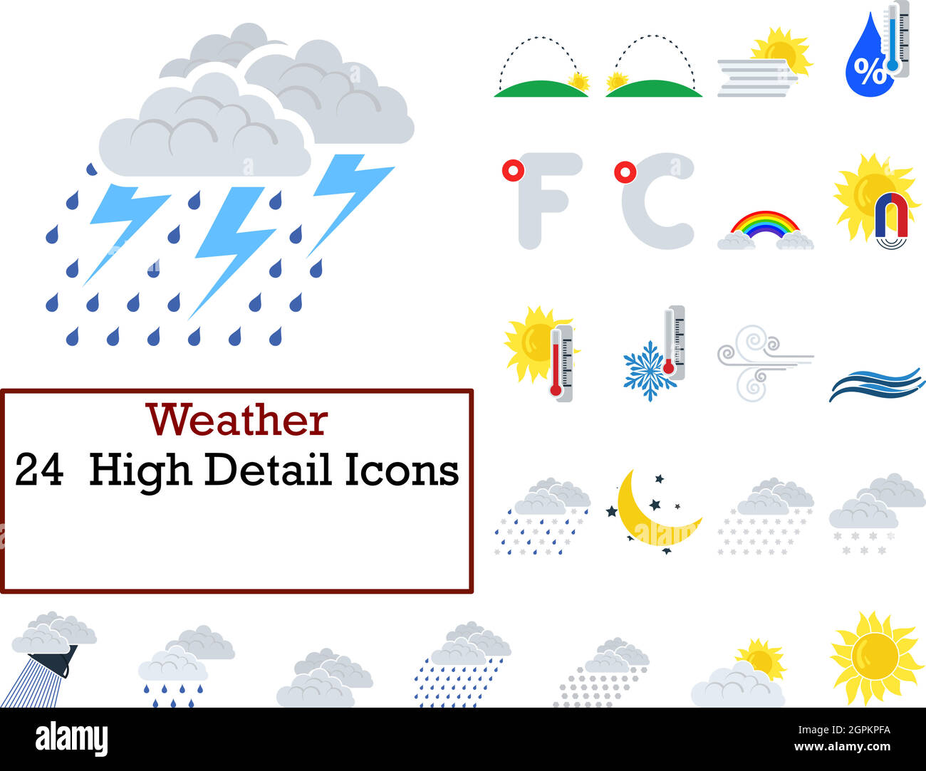 Weather Icon Set Stock Vector Image & Art - Alamy