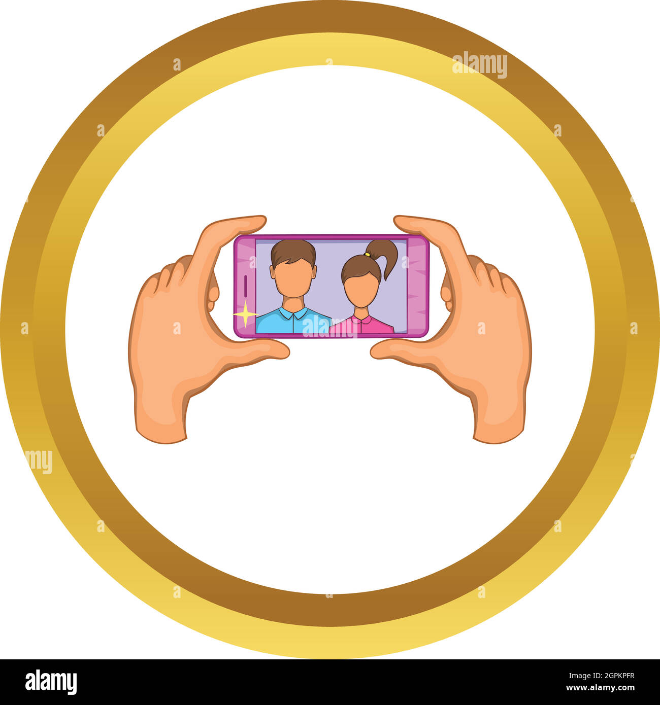 Hands mobile on white Stock Vector Images - Alamy