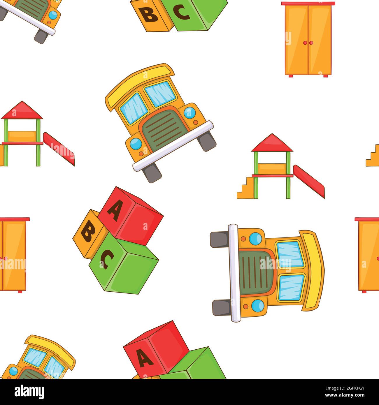 Elementary school pattern, cartoon style Stock Vector Image & Art - Alamy