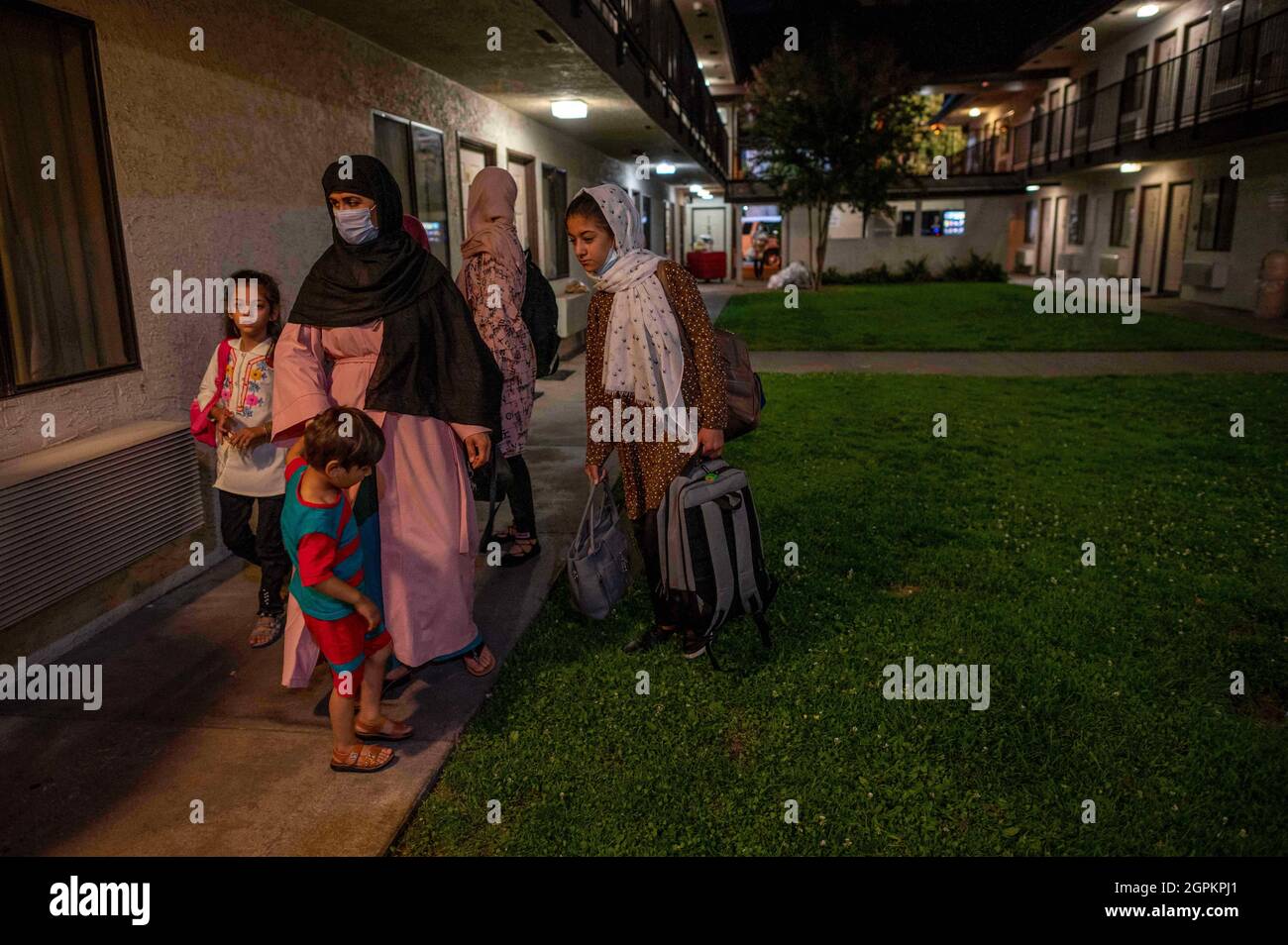 Sacramento, CA, USA. 16th Aug, 2021. Afghan refugee Suraya, 19, looks ...