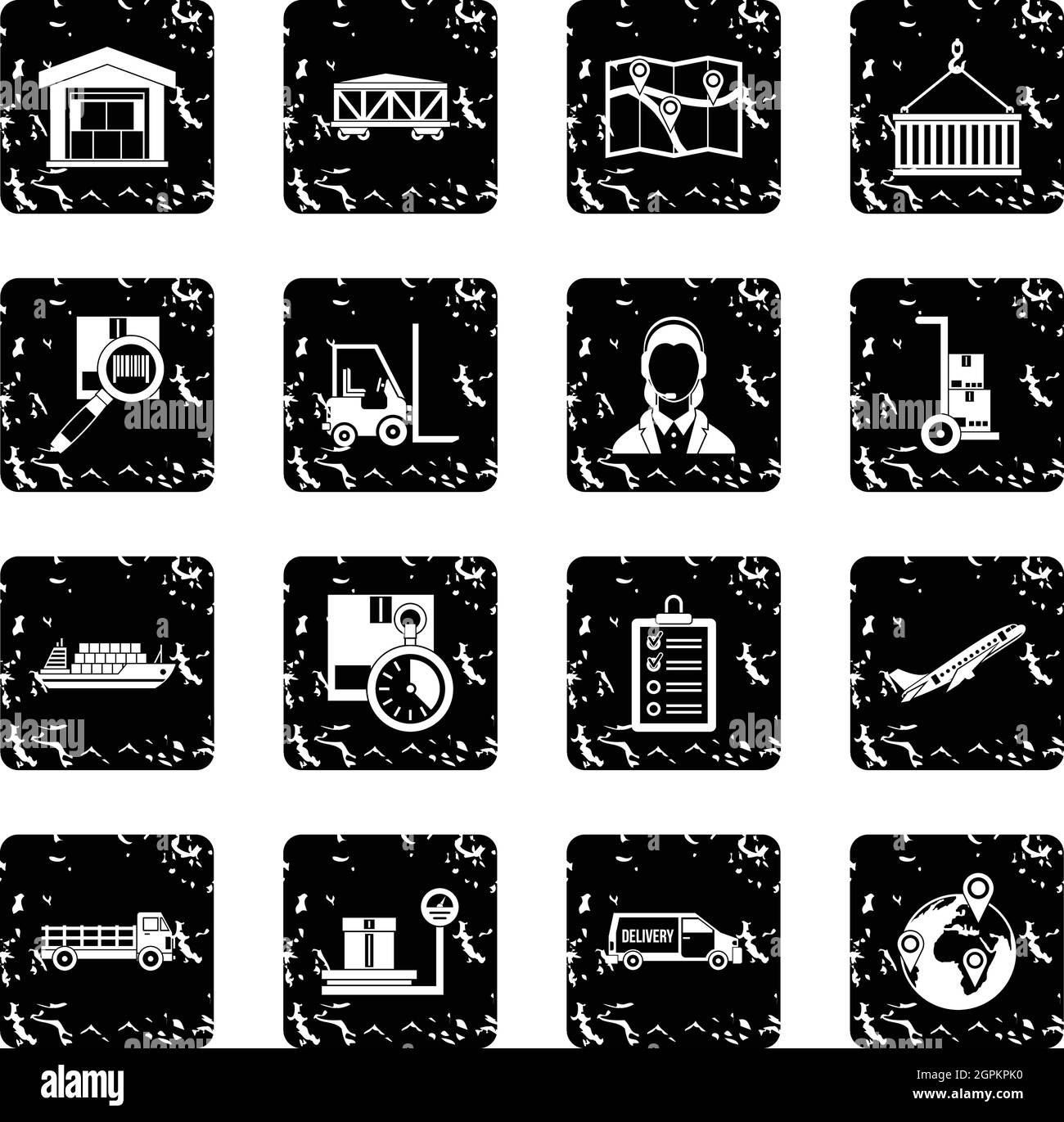 Delivery vector Black and White Stock Photos & Images - Alamy