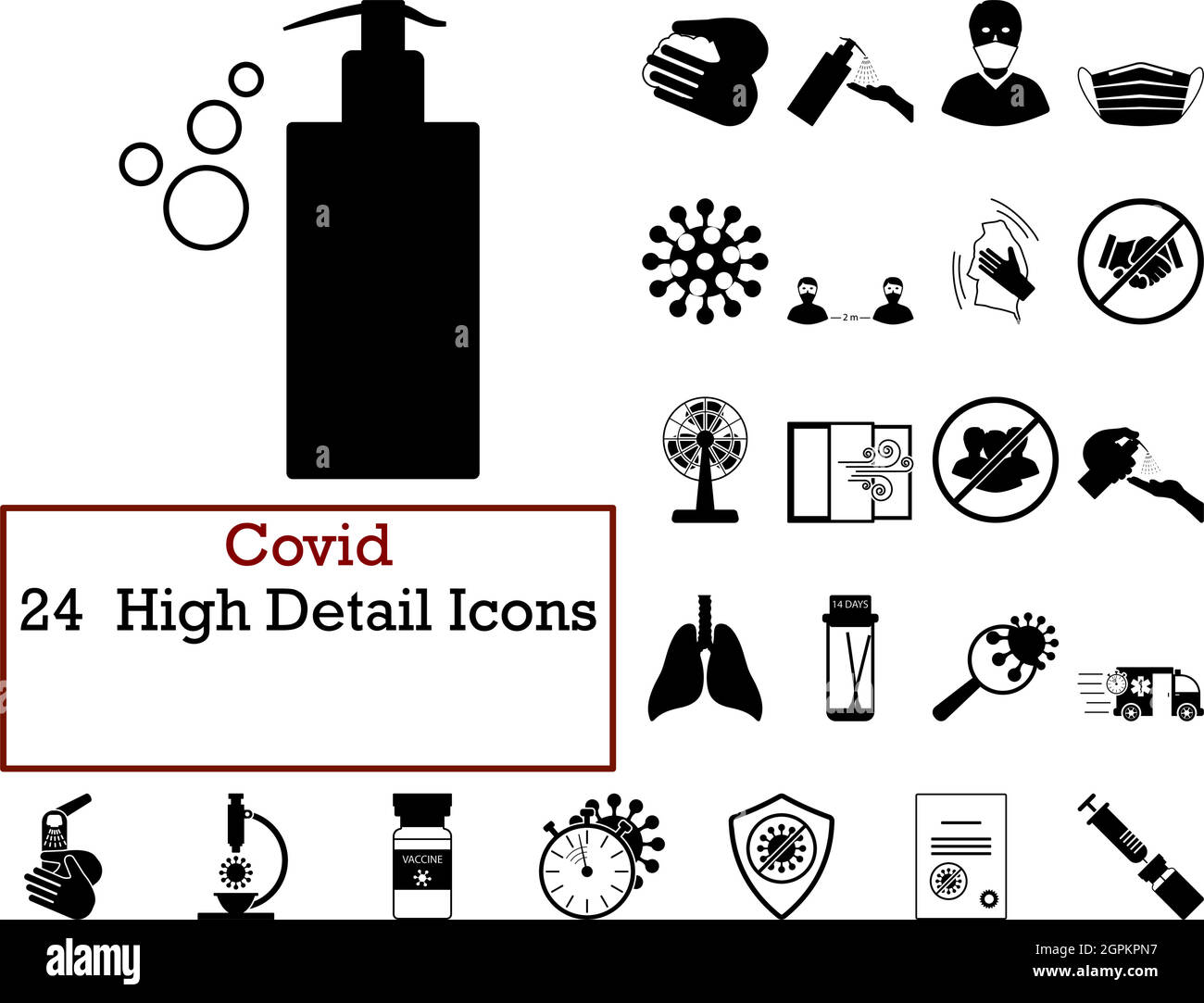 Covid Icon Set Stock Vector Image & Art - Alamy