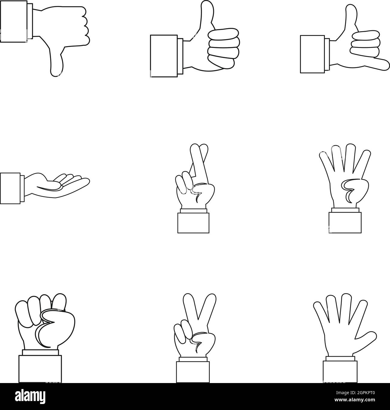 Gesture icons set, outline style Stock Vector Image & Art - Alamy