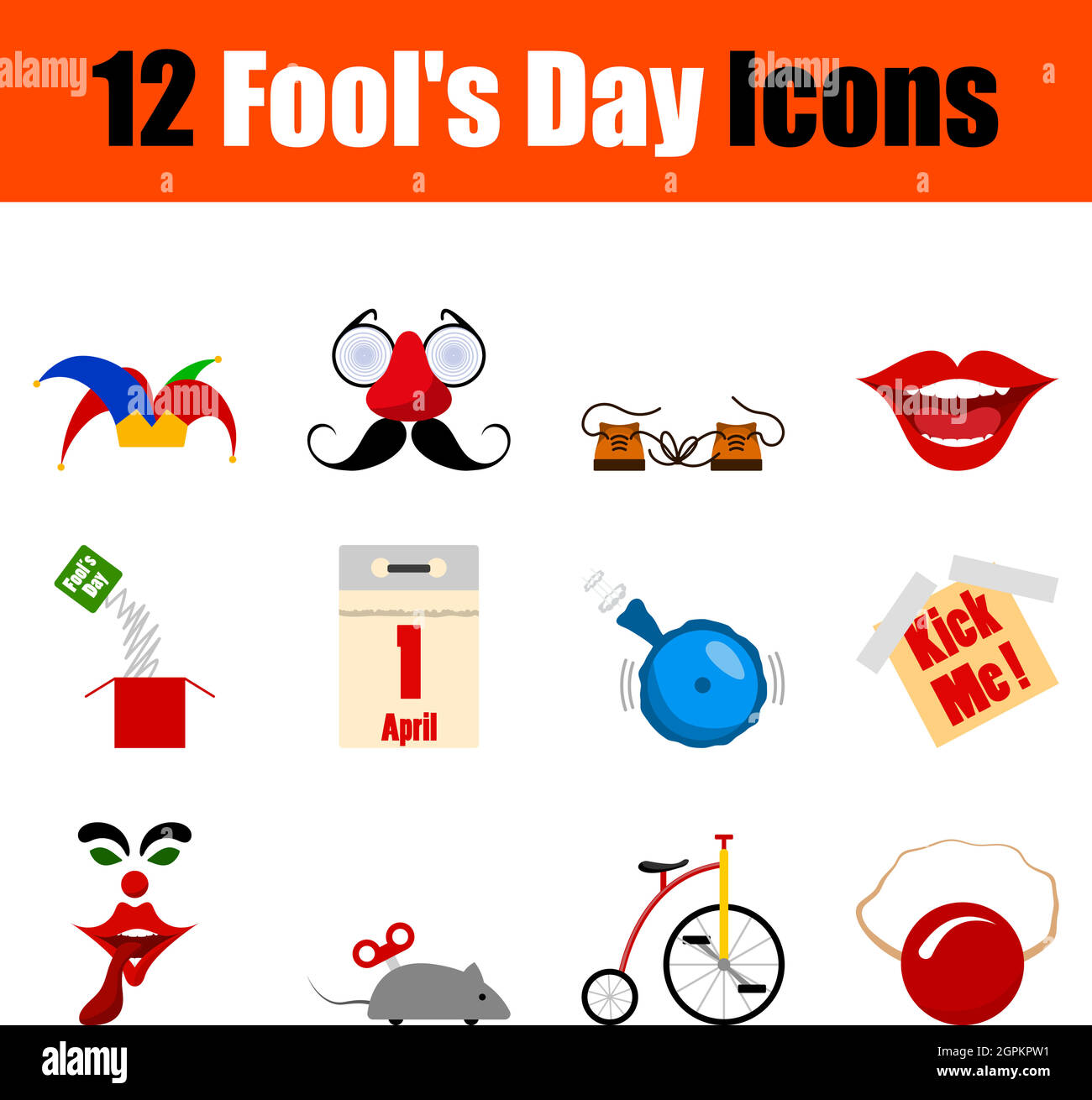 Fool's Day Icon Set Stock Vector Image & Art - Alamy