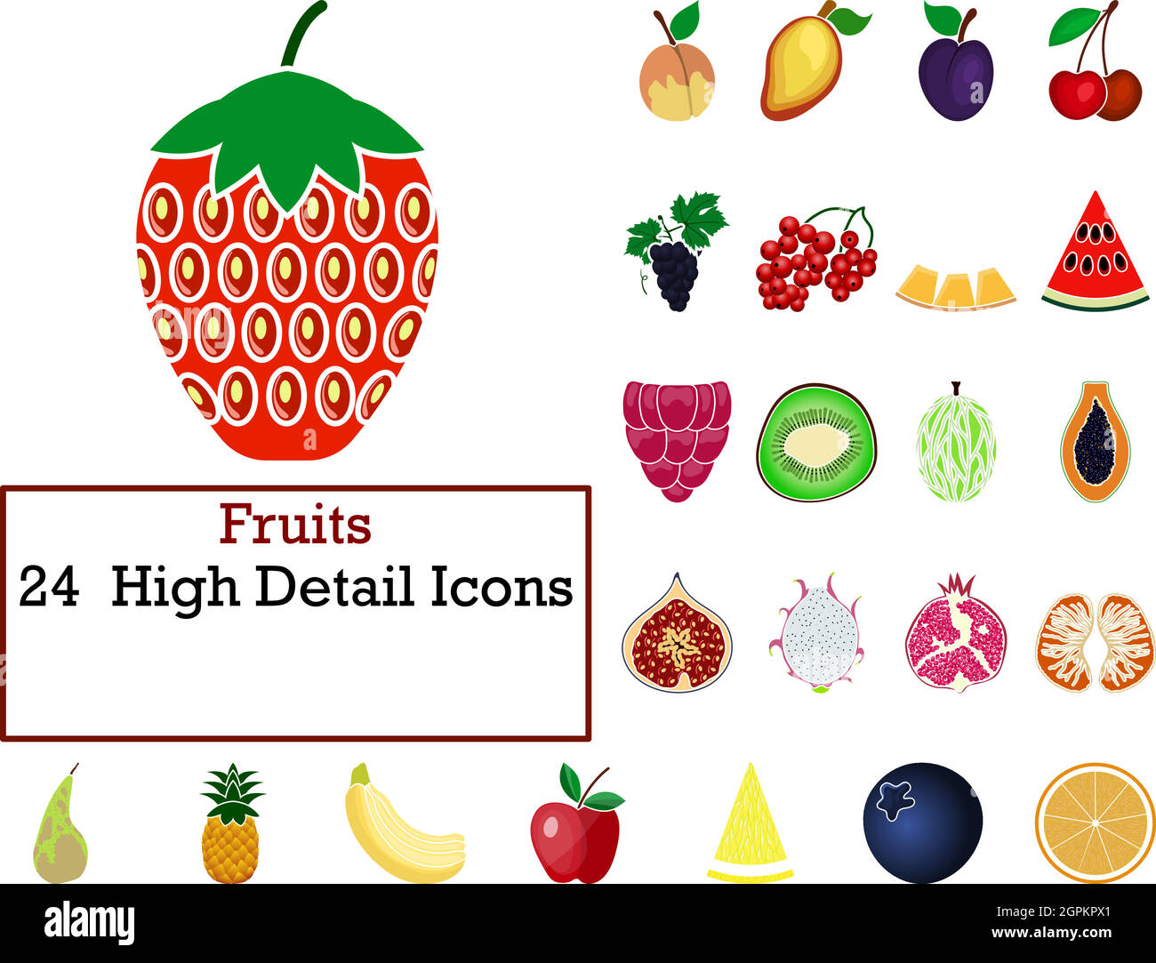 Fruits Icon Set Stock Vector Image & Art - Alamy