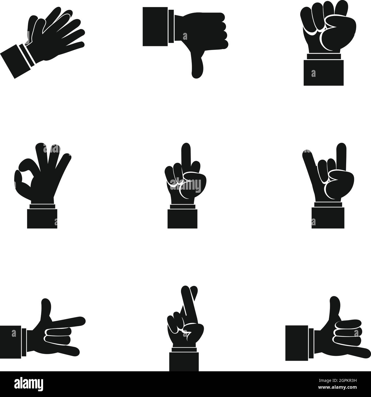 Hand icons set, simple style Stock Vector Image & Art - Alamy