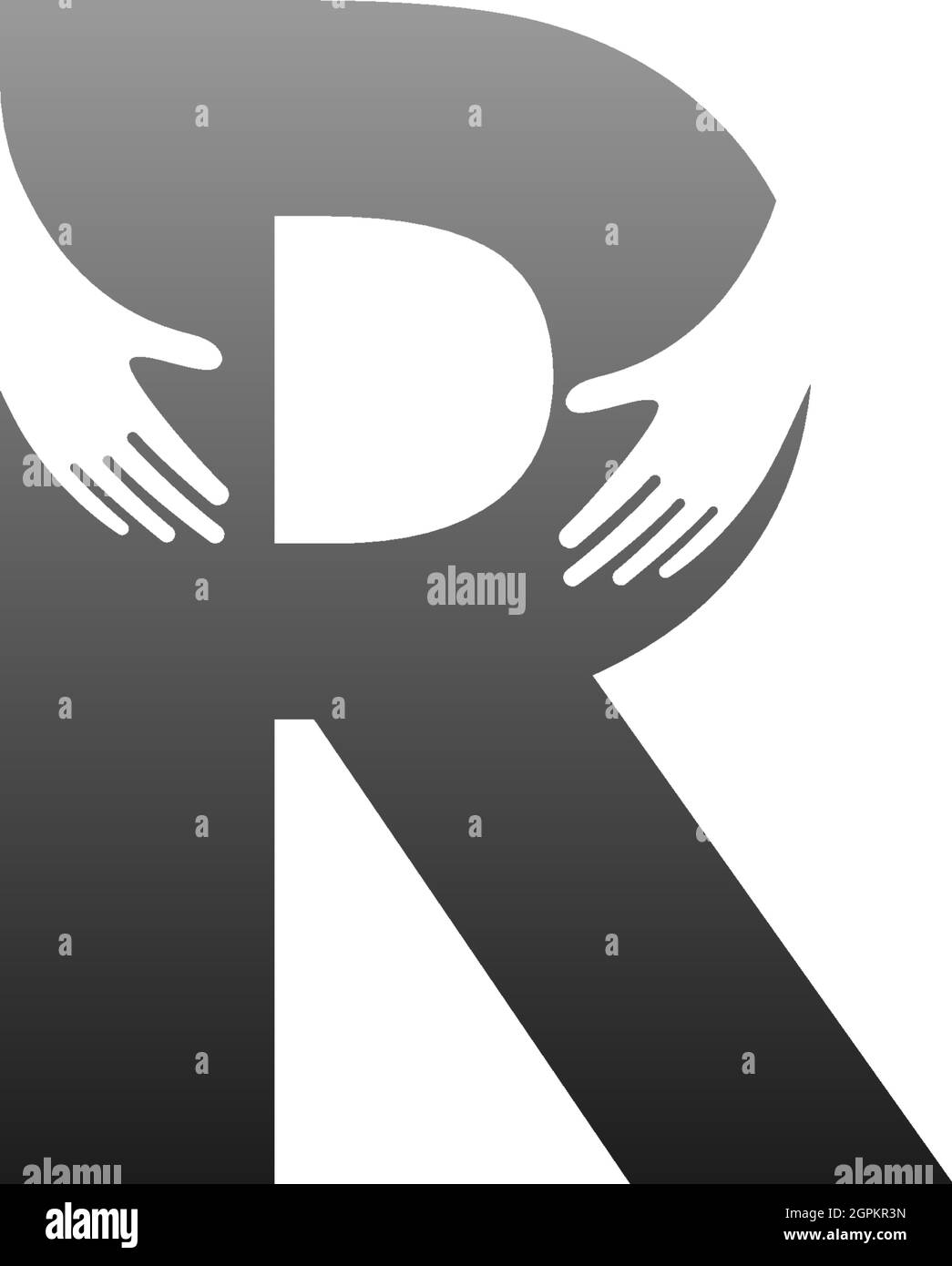 Letter R logo icon with hand design symbol template Stock Vector Image ...