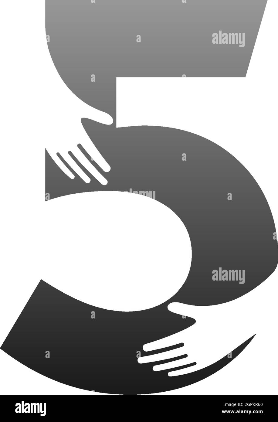 Number 5 logo icon with hand design symbol template Stock Vector Image ...