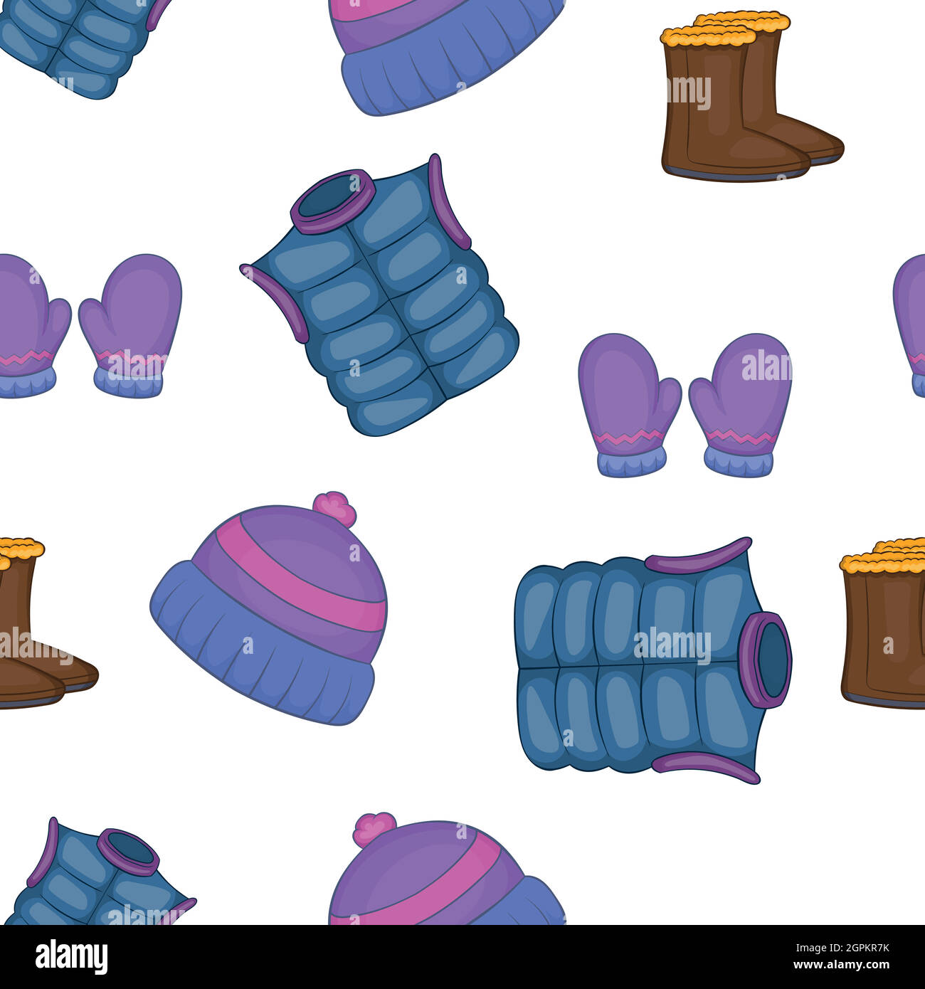 Winter clothing pattern, cartoon style Stock Vector Image & Art - Alamy