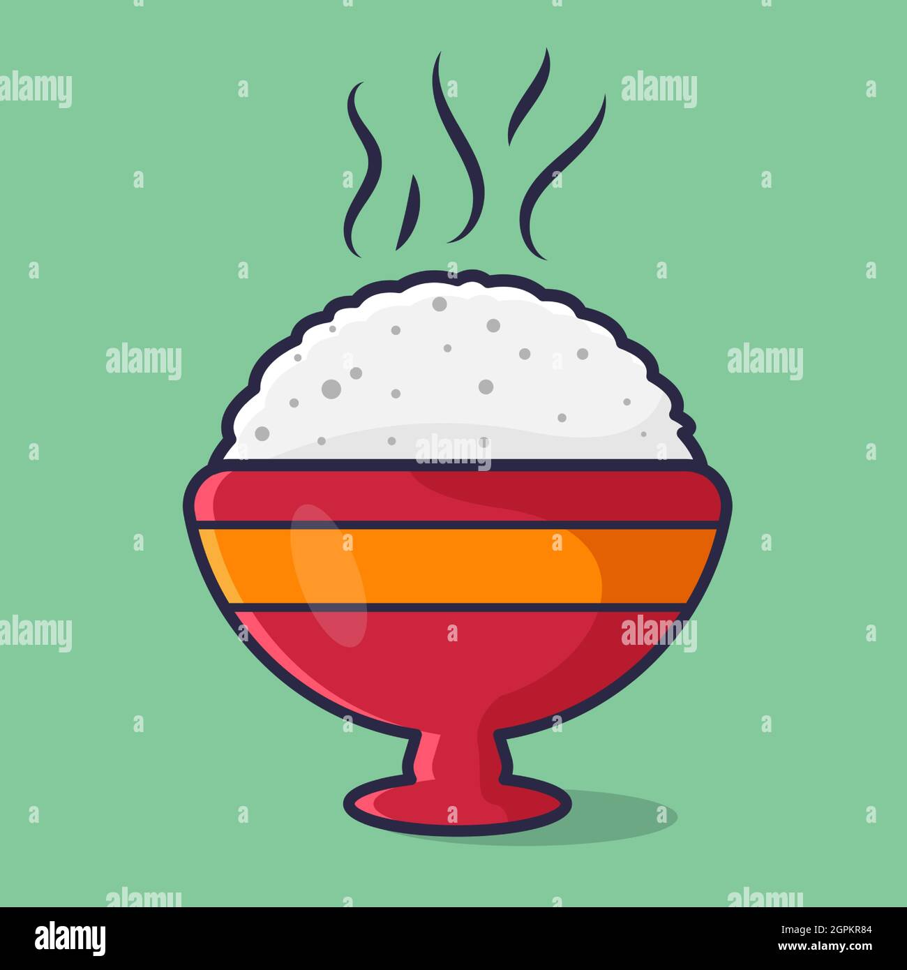 rice food isolated cartoon vector illustration in flat style Stock ...