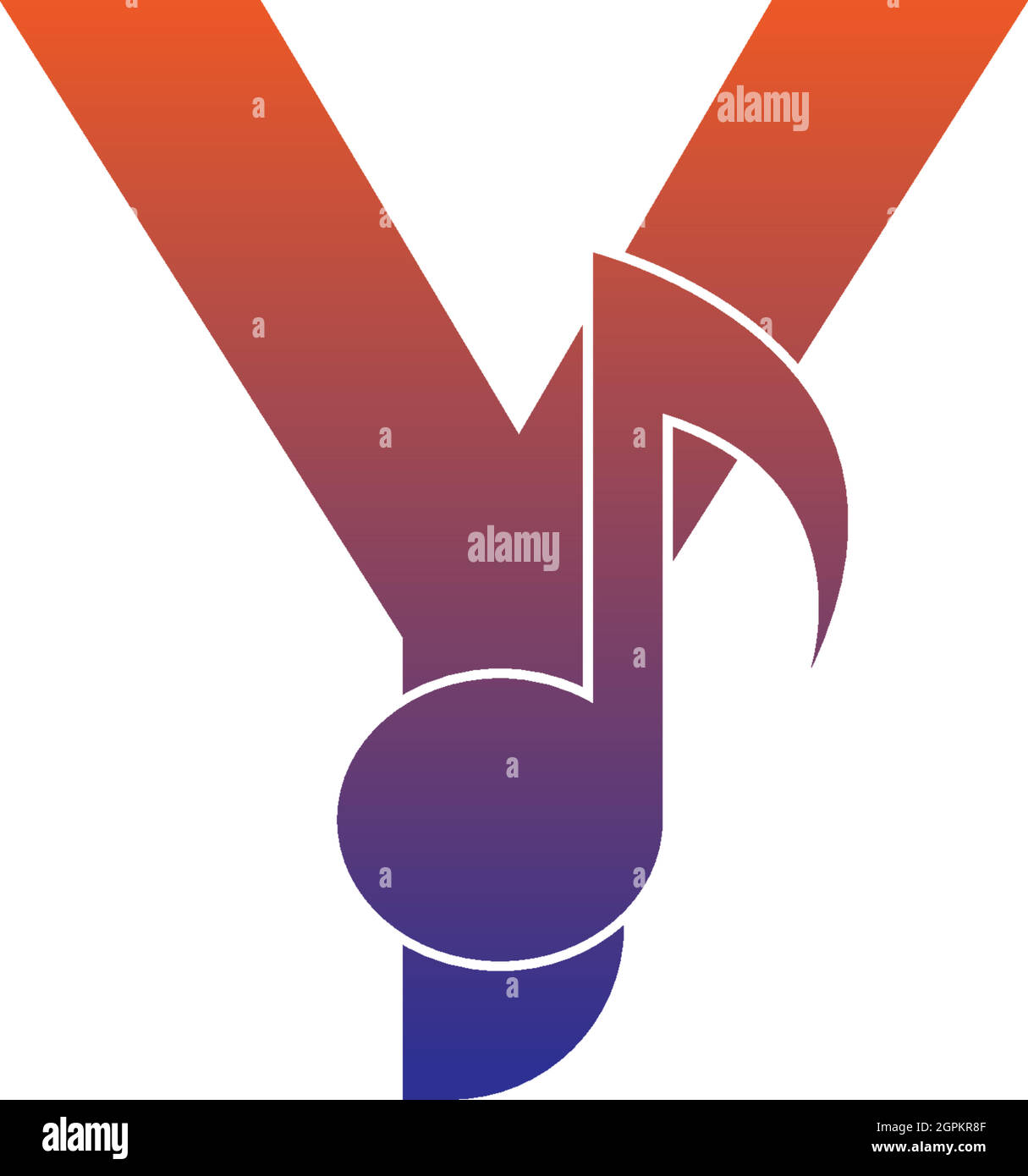 Letter Y logo icon with musical note design symbol template Stock ...