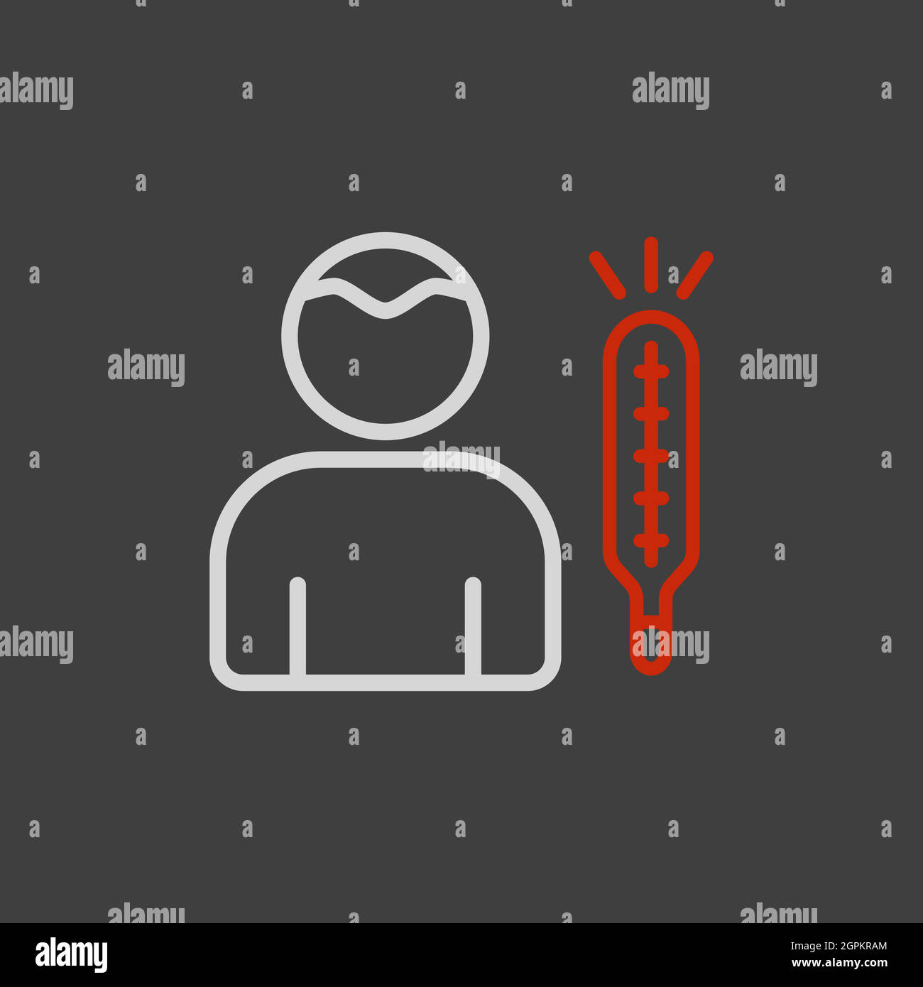 Fever High temperature vector flat icon. Covid sign Stock Vector Image ...