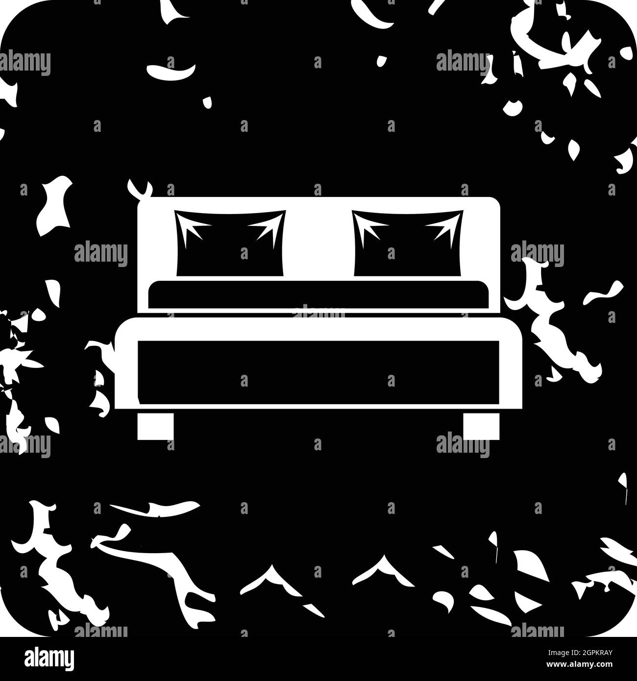Double bed icon, grunge style Stock Vector Image & Art - Alamy