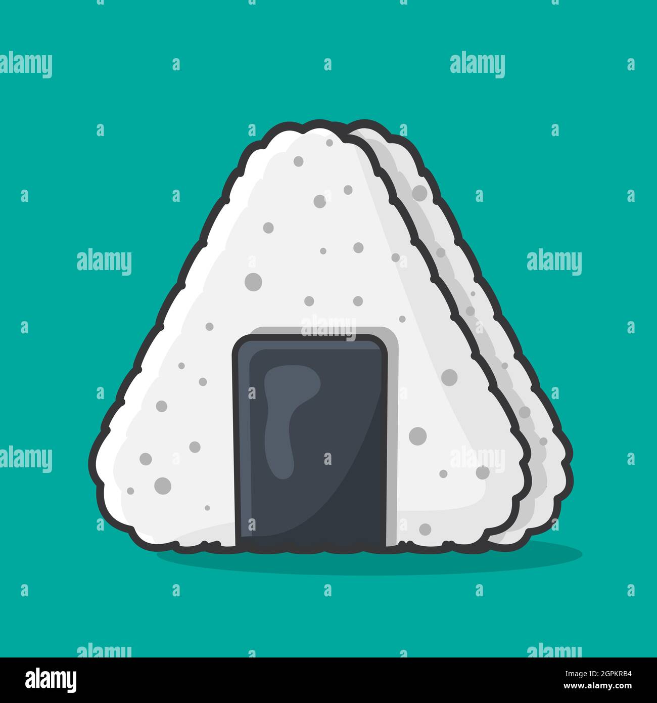 onigiri food isolated cartoon vector illustration in flat style Stock ...