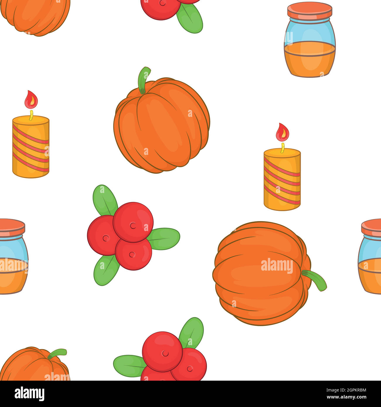 Seamless autumn pattern berries Stock Vector Images - Alamy