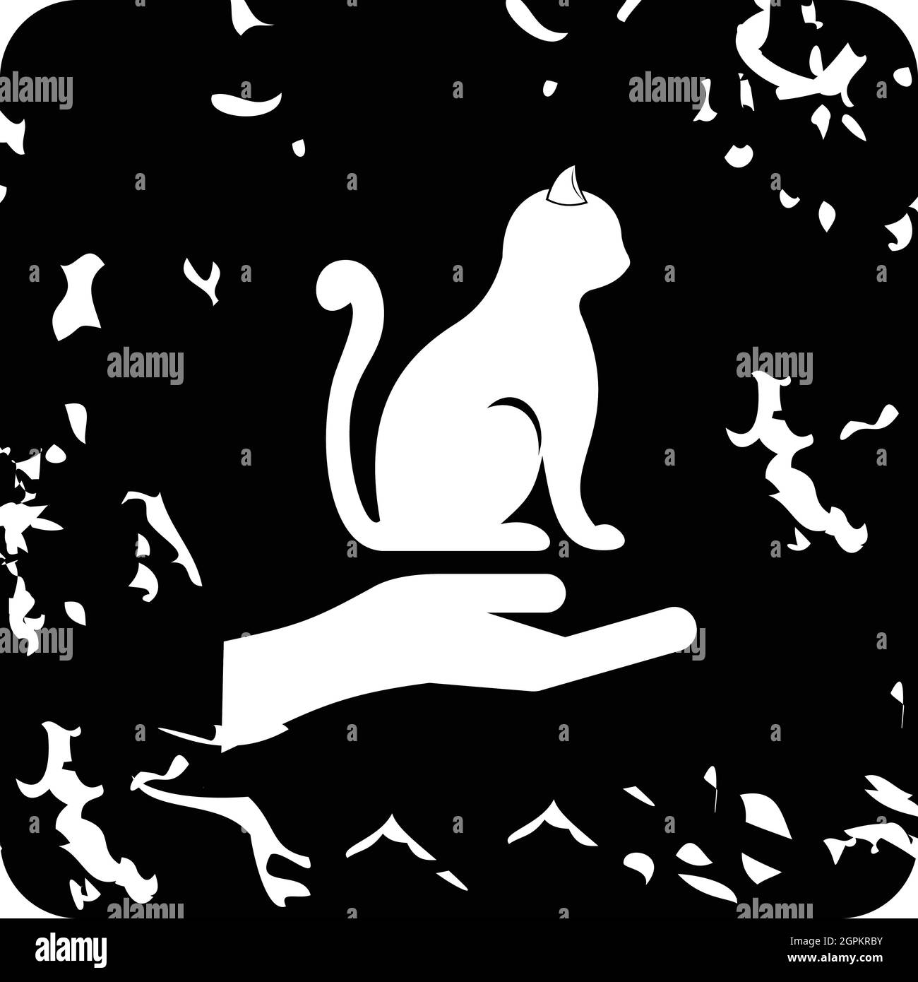 Protecting cat icon, grunge style Stock Vector Image & Art - Alamy