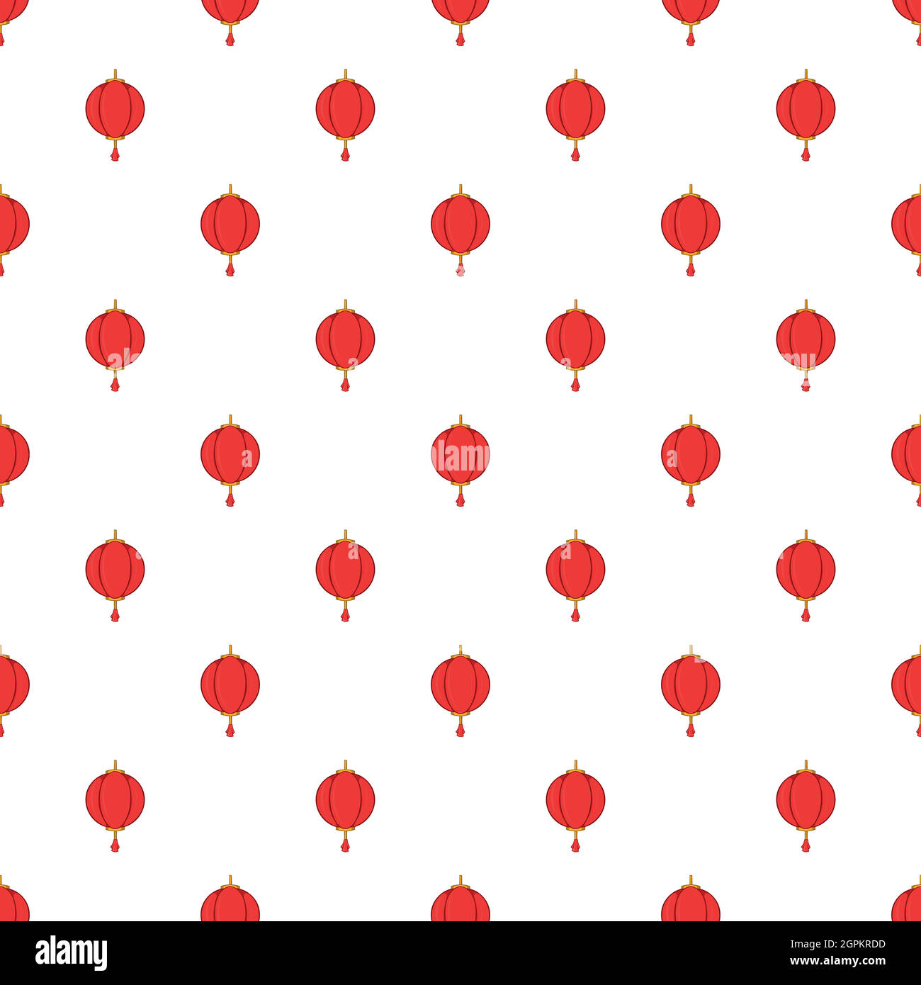 Red chinese lantern pattern, cartoon style Stock Vector Image & Art - Alamy