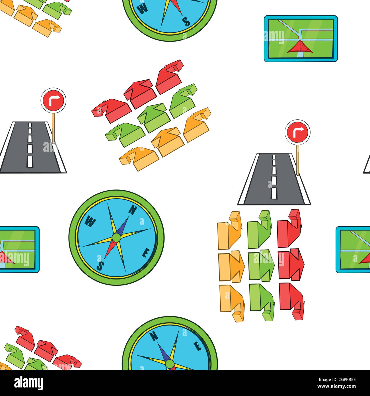 GPS pattern, cartoon style Stock Vector Image & Art - Alamy