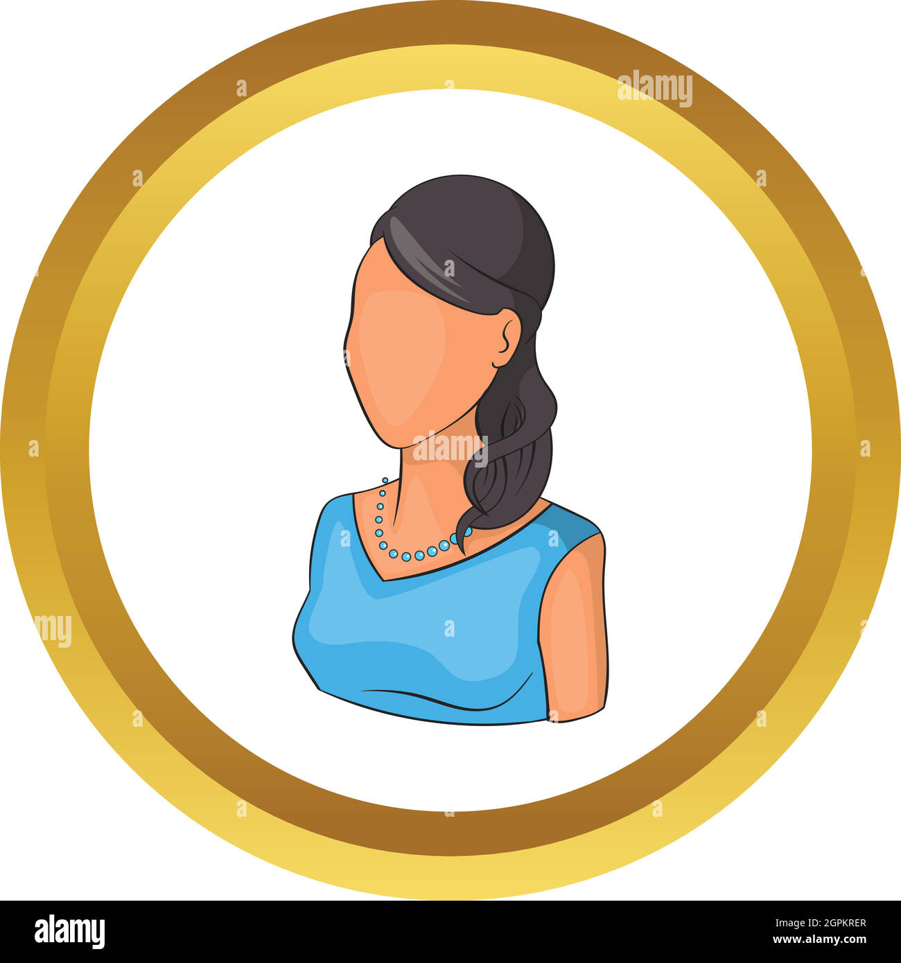 Woman avatar in blue dress vector icon Stock Vector Image & Art - Alamy