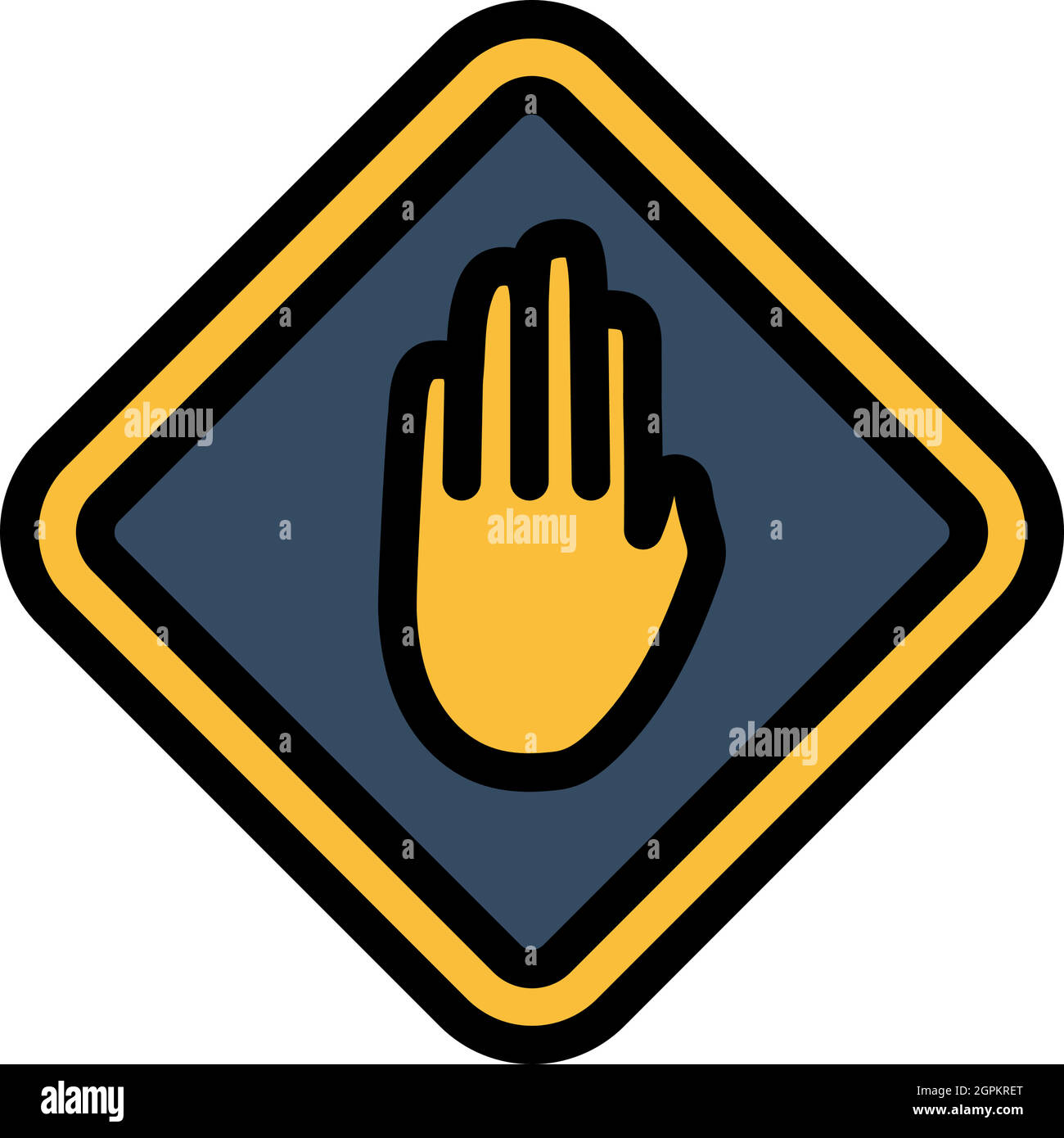 Icon Of Warning Hand Stock Vector Image & Art - Alamy