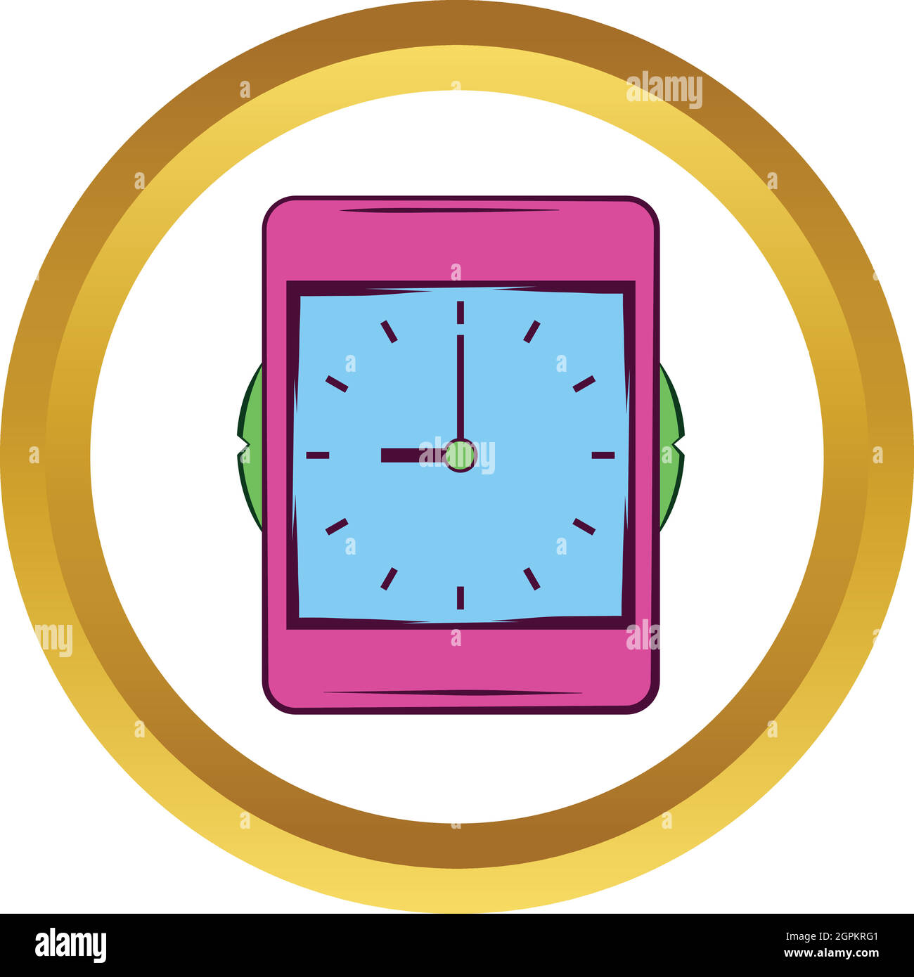 Pink alarm clock vector icon, cartoon style Stock Vector Image & Art ...