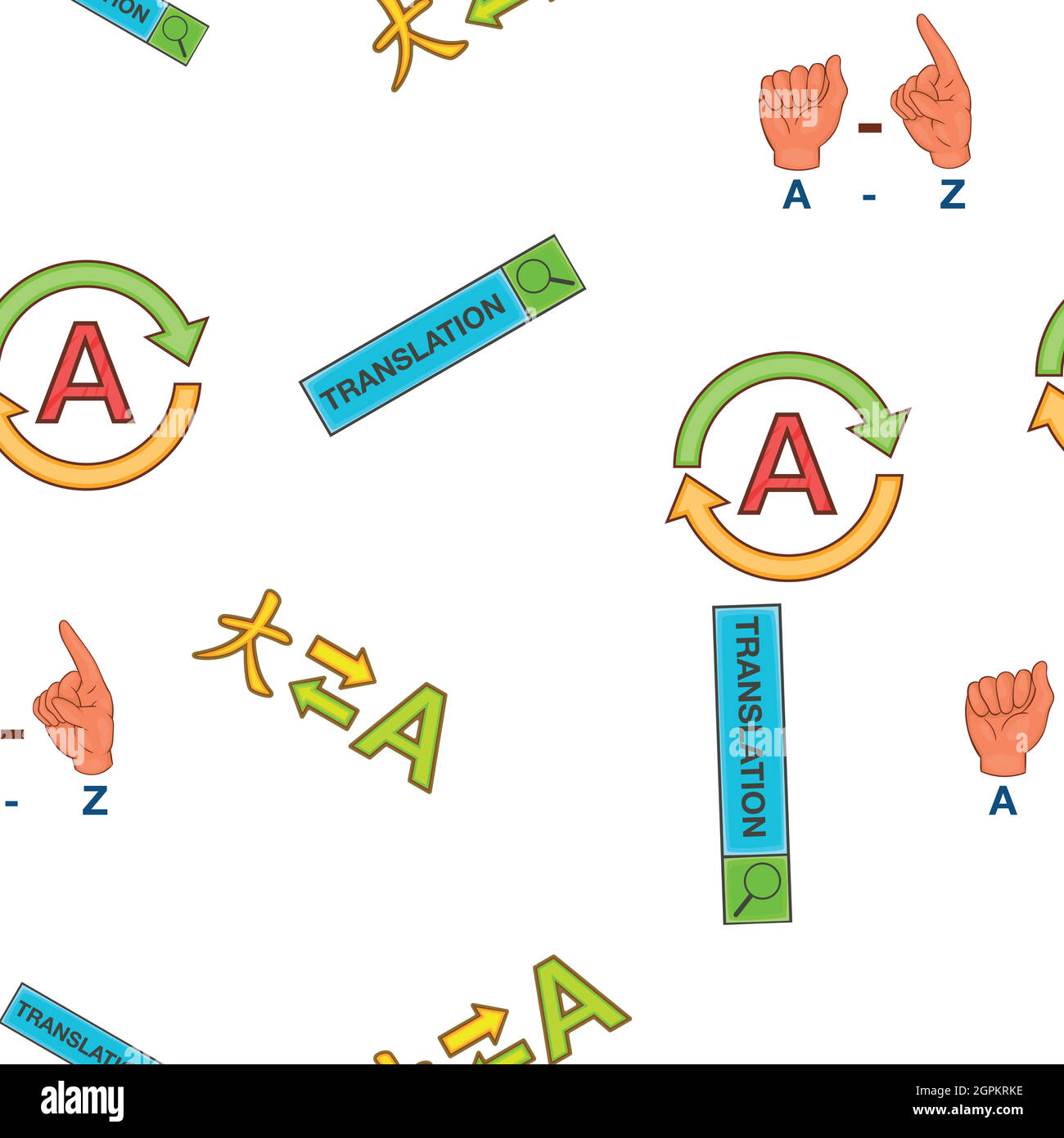 Translation elements pattern, cartoon style Stock Vector Image & Art ...