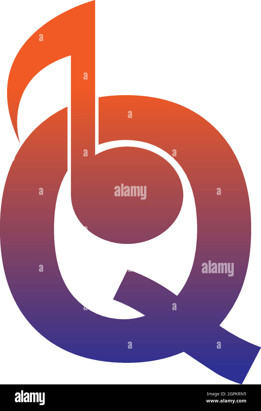 Letter Q logo icon with musical note design symbol template Stock ...