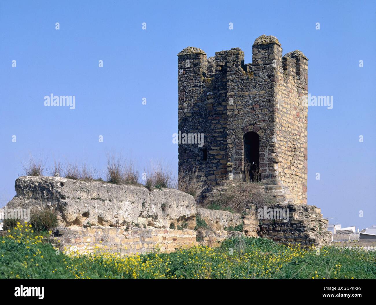RUINAS DEL CASTILLO ARABE DEL SIGLO X - DETALLE DE UN TORREON. Location ...