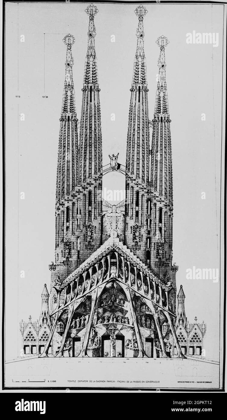 Drawing Gaudi La Sagrada Familia Architecture Antoni Gaudi La Sagrada