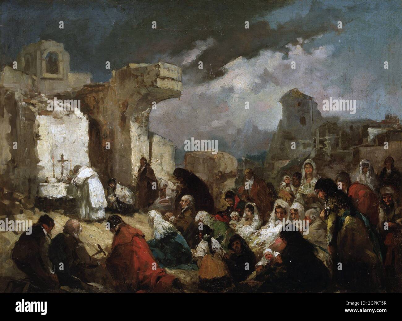 LUCAS VELAZQUEZ , EUGENIO . PINTOR ESPAÑOL . MADRID 1817 - 1870. " MISA ...