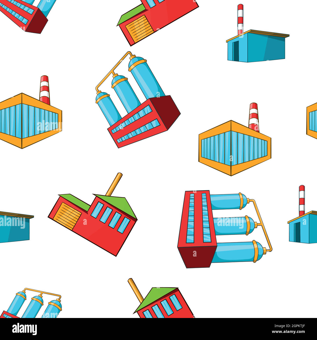 Production plant pattern, cartoon style Stock Vector Image & Art - Alamy