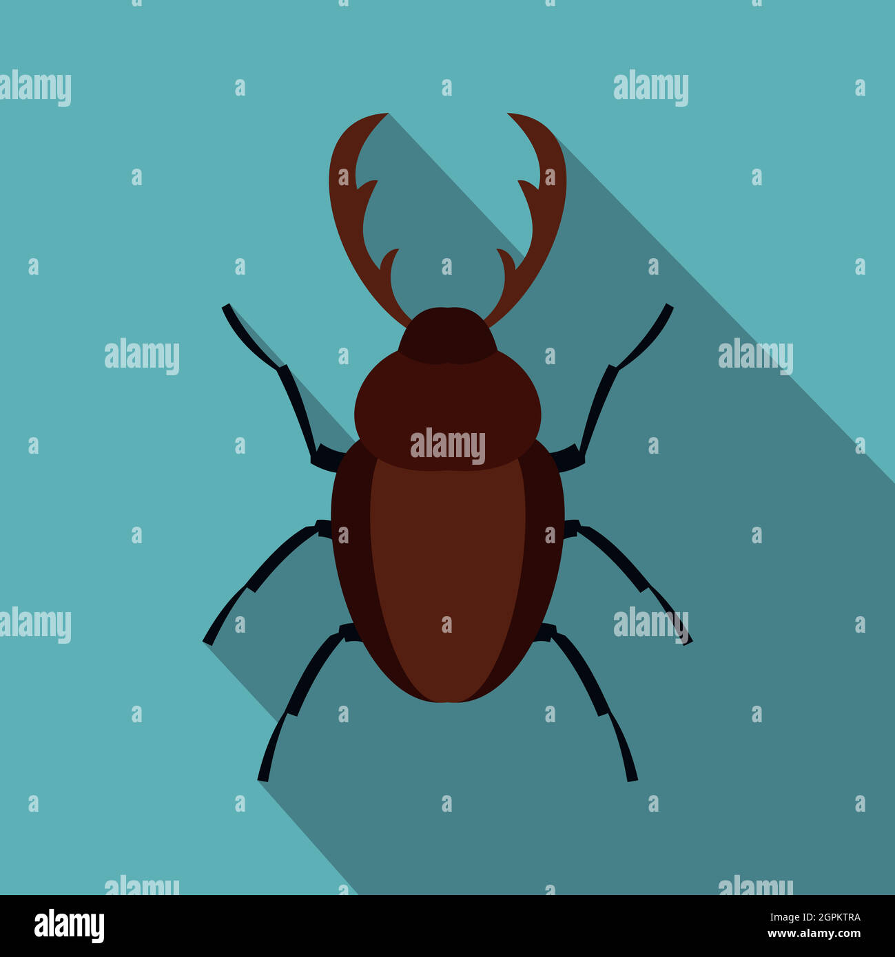 Rhinoceros beetle icon, flat style Stock Vector Image & Art - Alamy