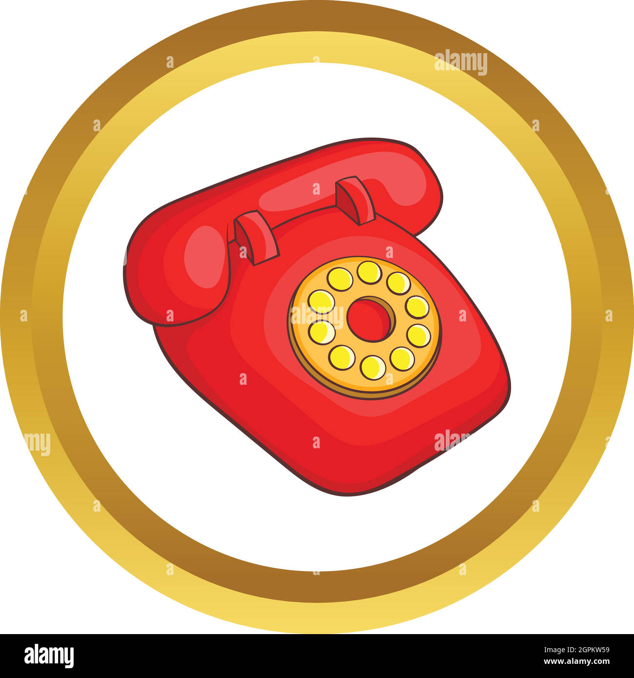 Retro red telephone vector icon Stock Vector Image & Art - Alamy
