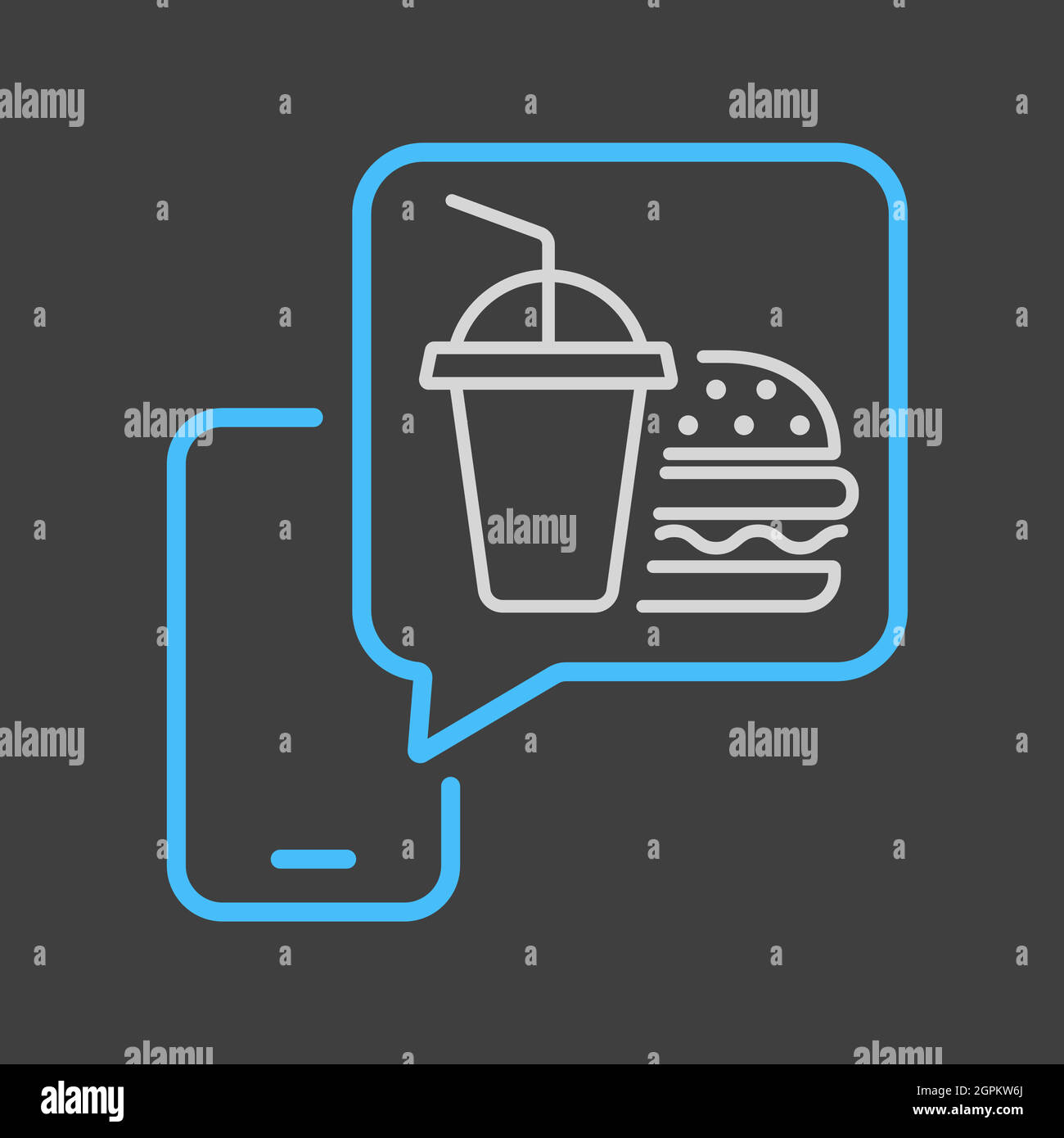 Fast food delivery service vector flat icon Stock Vector Image & Art ...