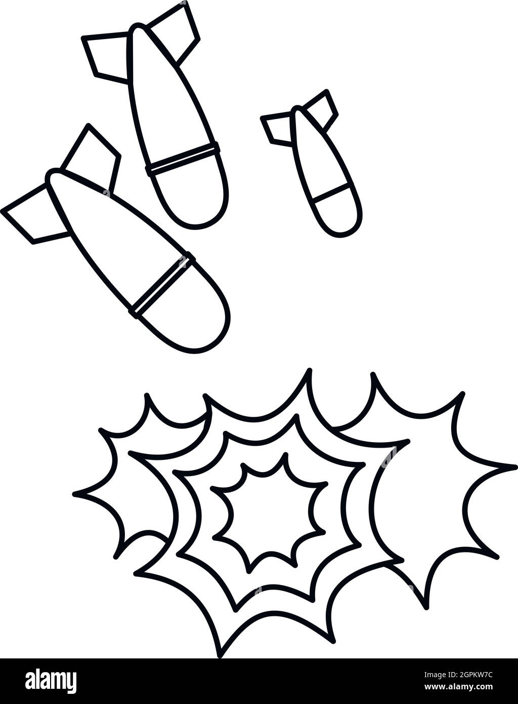 Bomb icon, outline style Stock Vector Image & Art - Alamy