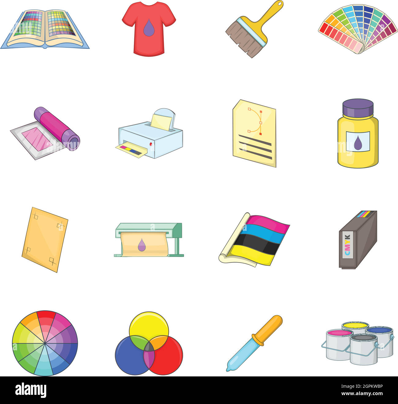 Print process icons set, cartoon style Stock Vector Image & Art - Alamy
