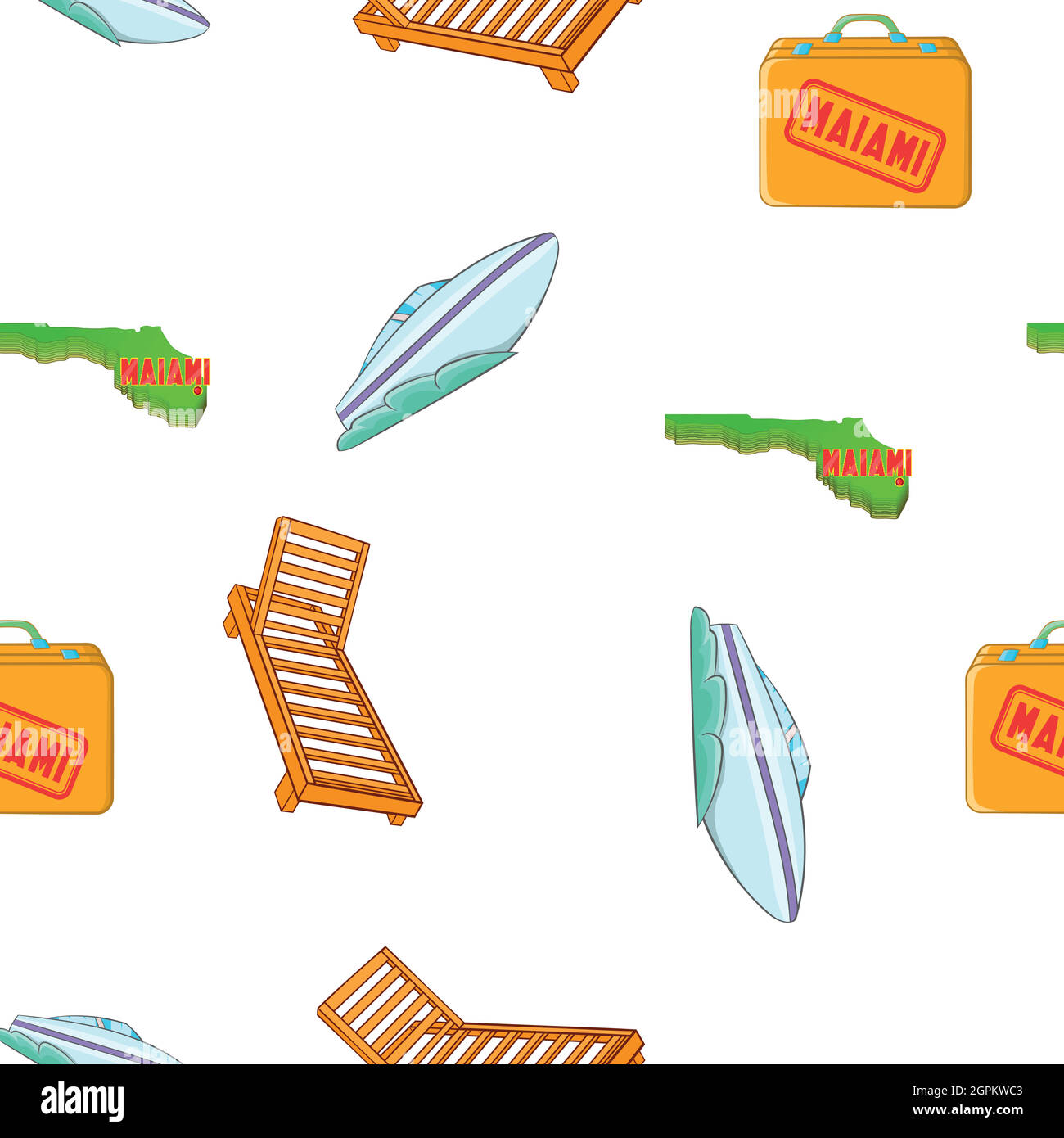 Stay in Miami pattern, cartoon style Stock Vector Image & Art - Alamy