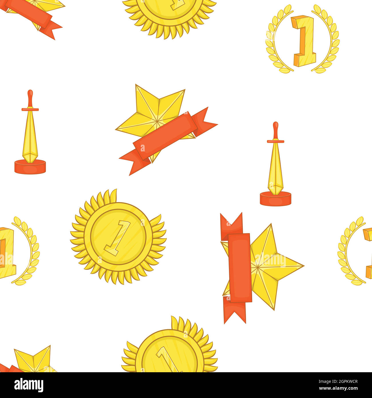 Trophy and awards pattern, cartoon style Stock Vector Image & Art - Alamy
