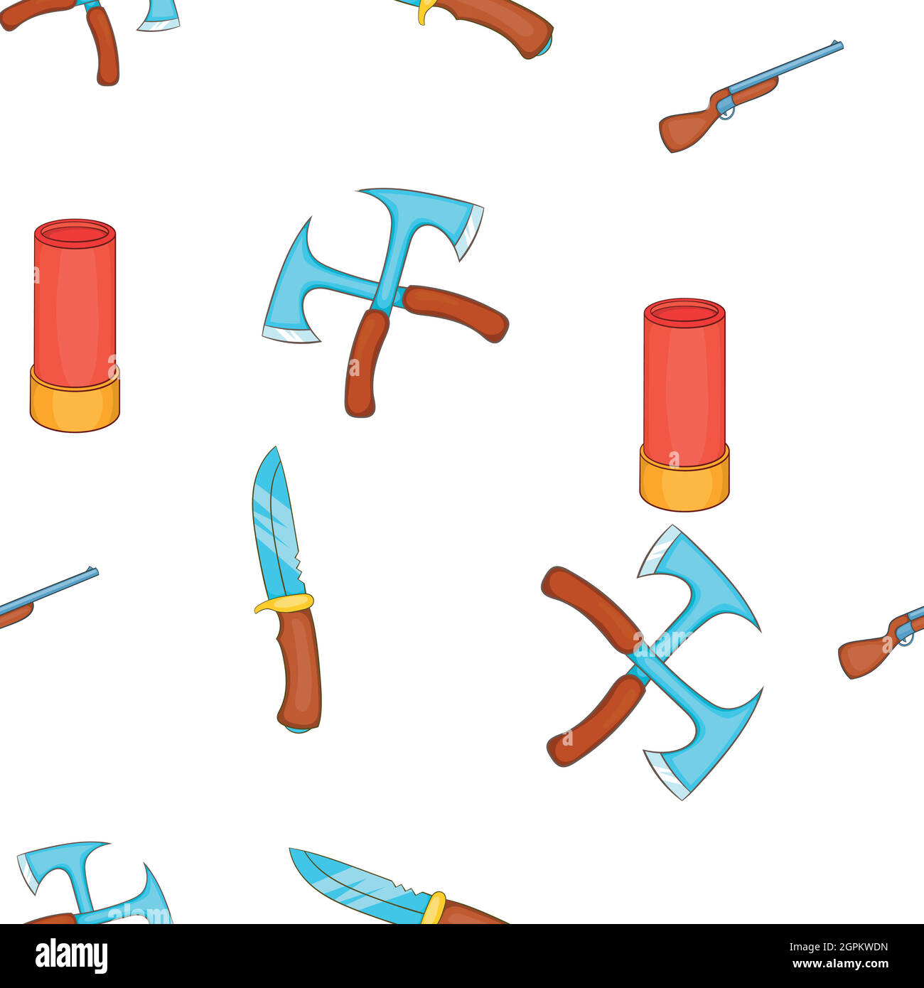 Hunting equipment pattern, cartoon style Stock Vector Image & Art - Alamy