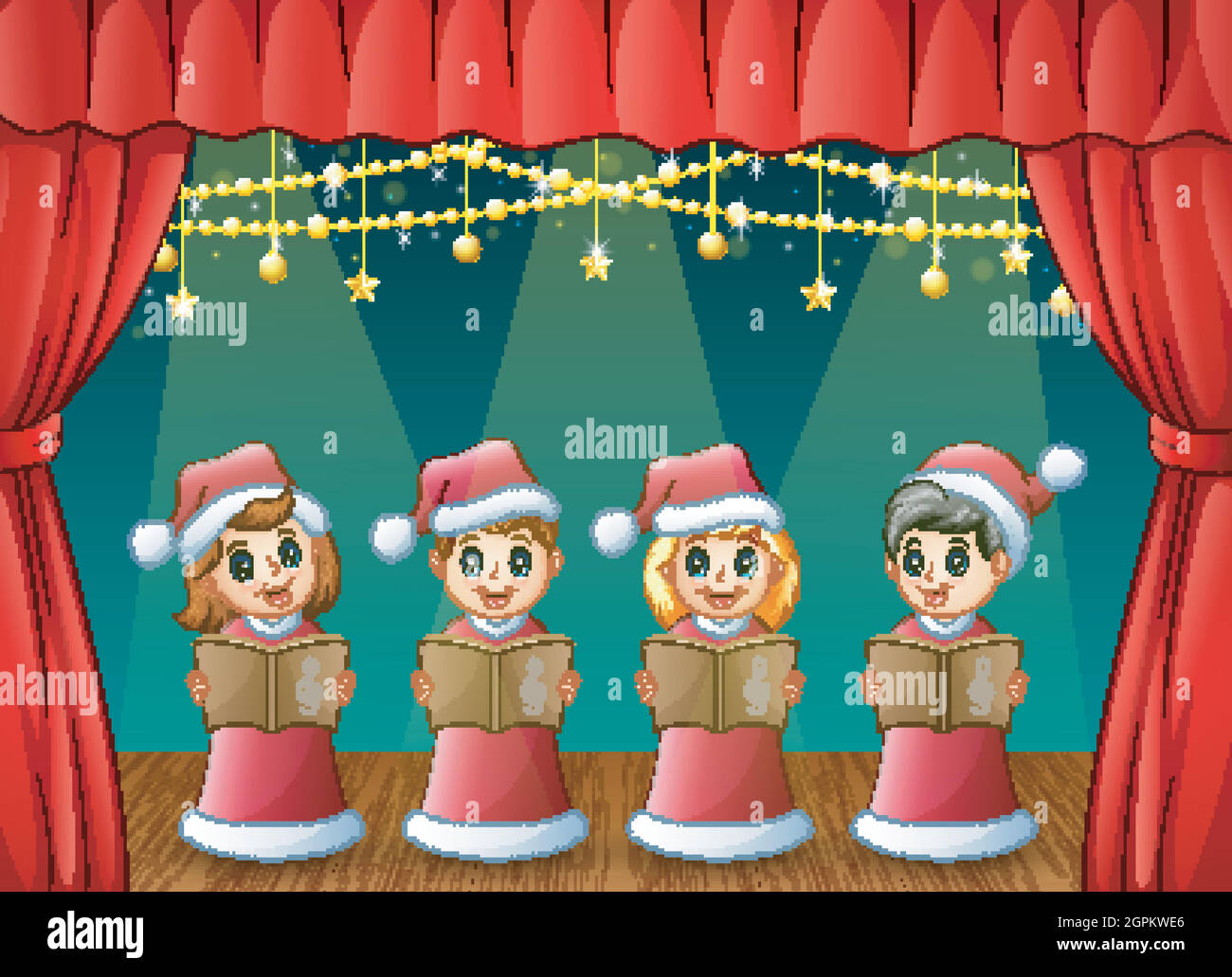 Girl in red music concert Stock Vector Images - Alamy