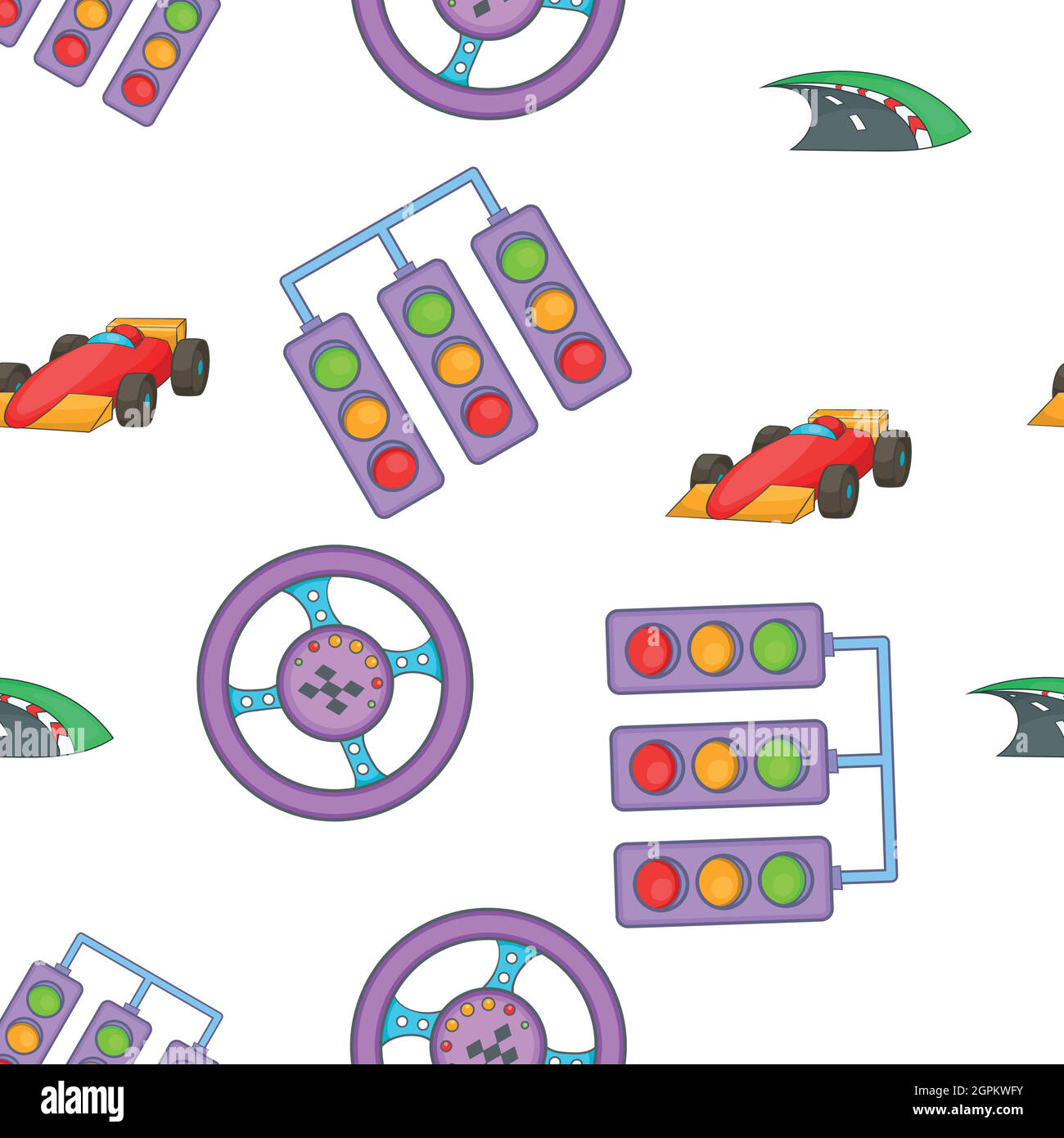 Car race pattern, cartoon style Stock Vector Image & Art - Alamy