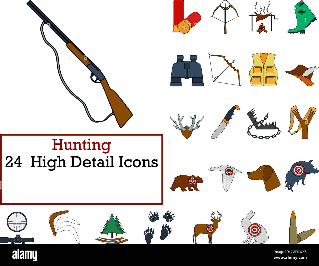 Hunting Icon Set Stock Vector Image & Art - Alamy