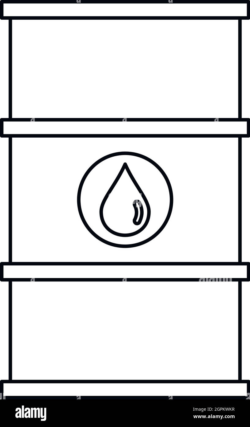 Black outline oil barrel hi-res stock photography and images - Alamy