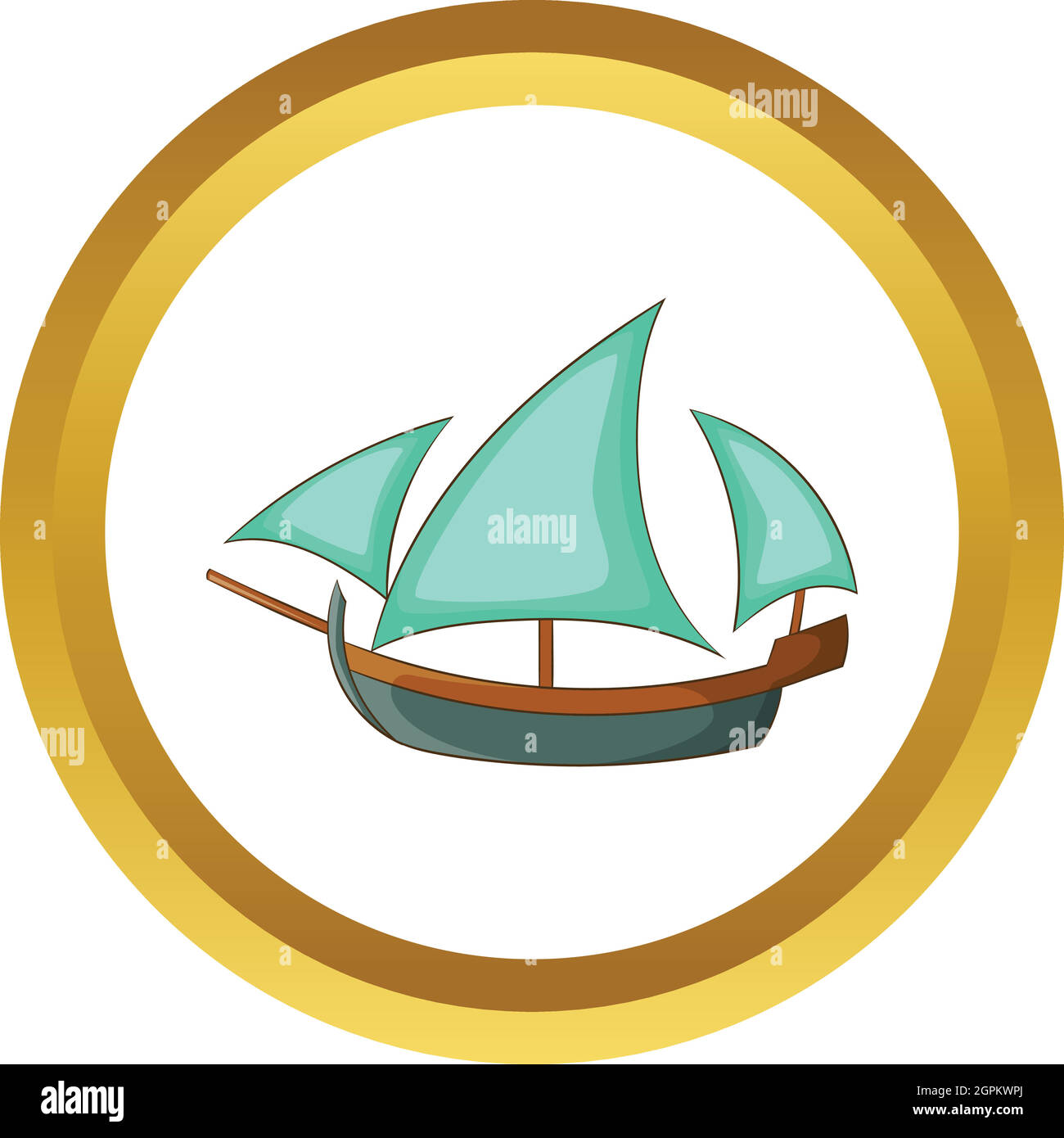 Three sailing wooden ship vector icon Stock Vector Image & Art - Alamy