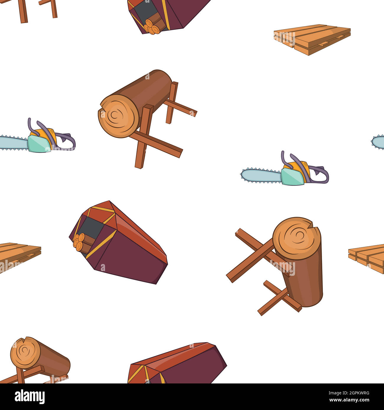 Sawmil and timber pattern, cartoon style Stock Vector Image & Art - Alamy