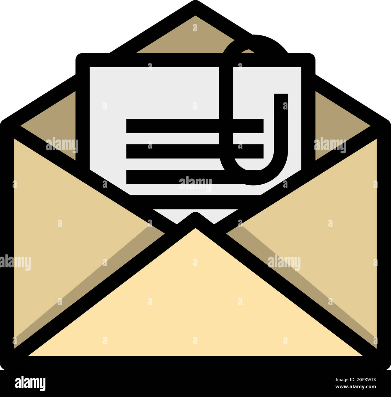 Mail With Attachment Icon Stock Vector Image & Art - Alamy