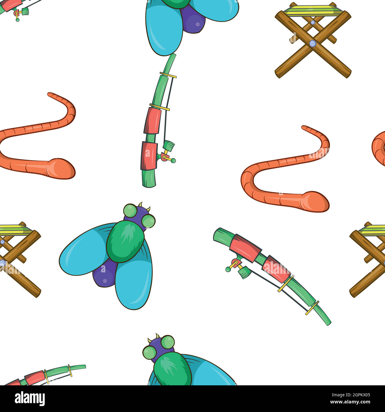 Catch fish pattern, cartoon style Stock Vector Image & Art - Alamy