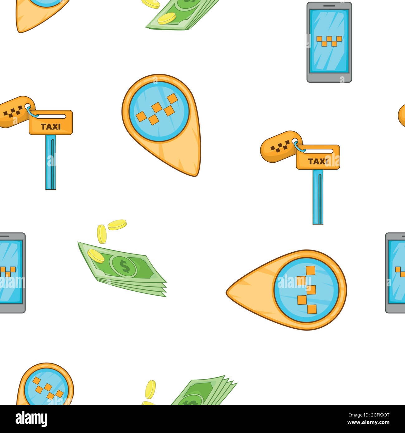 Taxi signs pattern, cartoon style Stock Vector Image & Art - Alamy