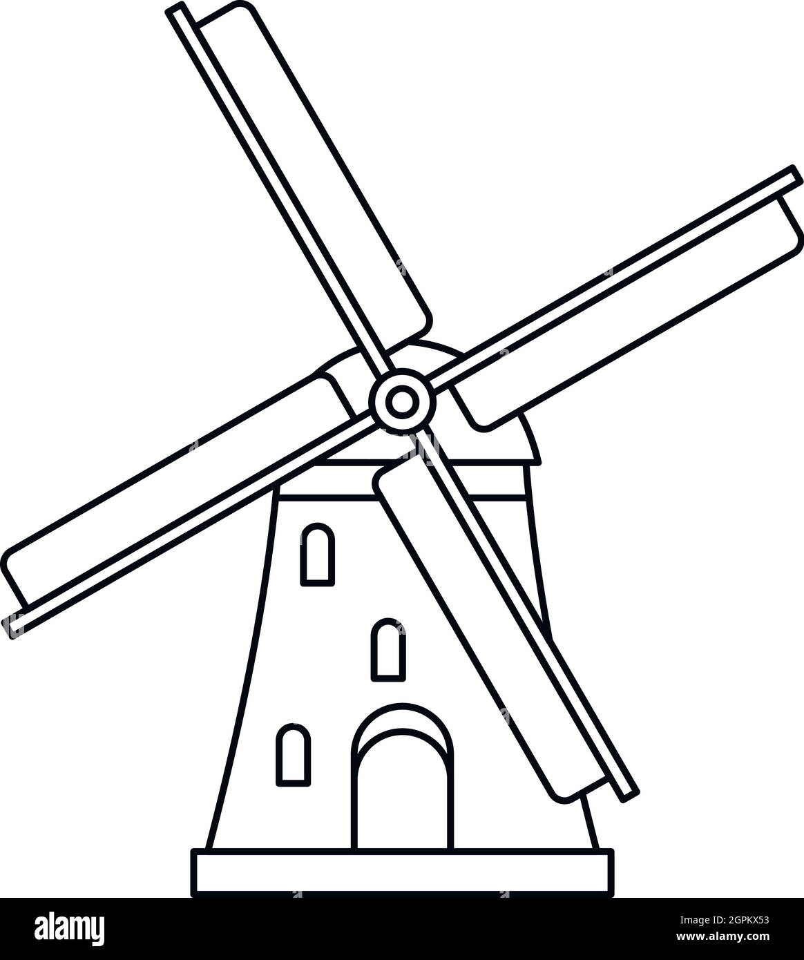 Windmill icon, outline style Stock Vector Image & Art - Alamy