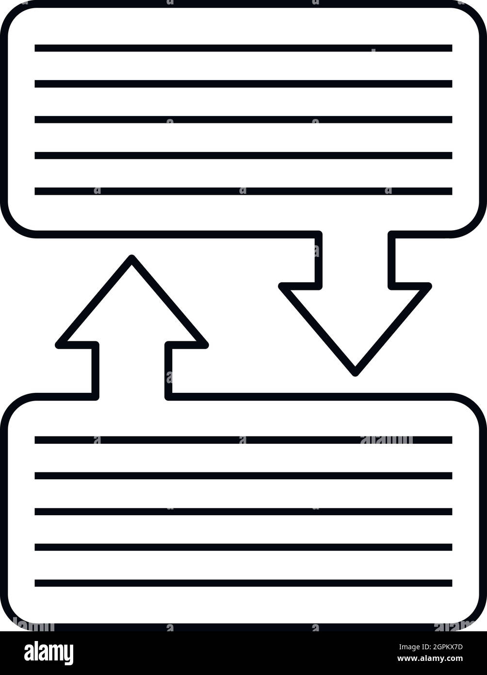 Infographic blocks with arrows icon, outline style Stock Vector Image ...